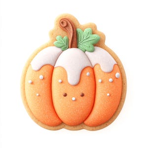 Pumpkin Cookie, Cute Fall Art, Iced Cookie Clip, Autumn Clipart, Sweet ...