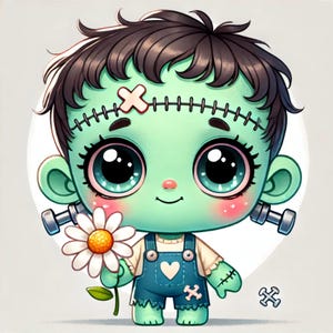 Little Frank, Cute Monster, Baby Frankenstein, Chibi Art, Kids ...