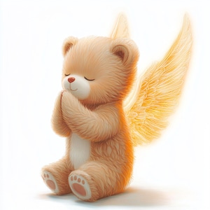 Whispers of Heaven, Angel Teddy, Cute Bear Art, Praying Bear, Baby ...