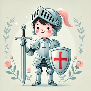 St. George's Day, St. George Clipart, Whimsical Illustration, Medieval ...