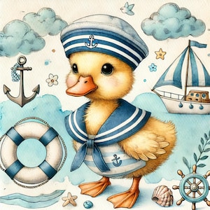 Little Sailors, Nautical Clipart, Cute Sailor Creatures, Sailor Theme ...