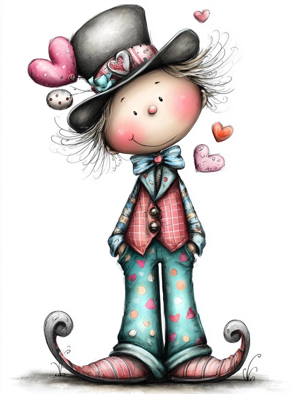 Valentine Dandy, Whimsical Gentleman PNG Set, Romantic Watercolor ...