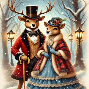 Victorian Reindeer - 12 Jpg Reindeer Images, Cute Reindeer, Dressed up ...