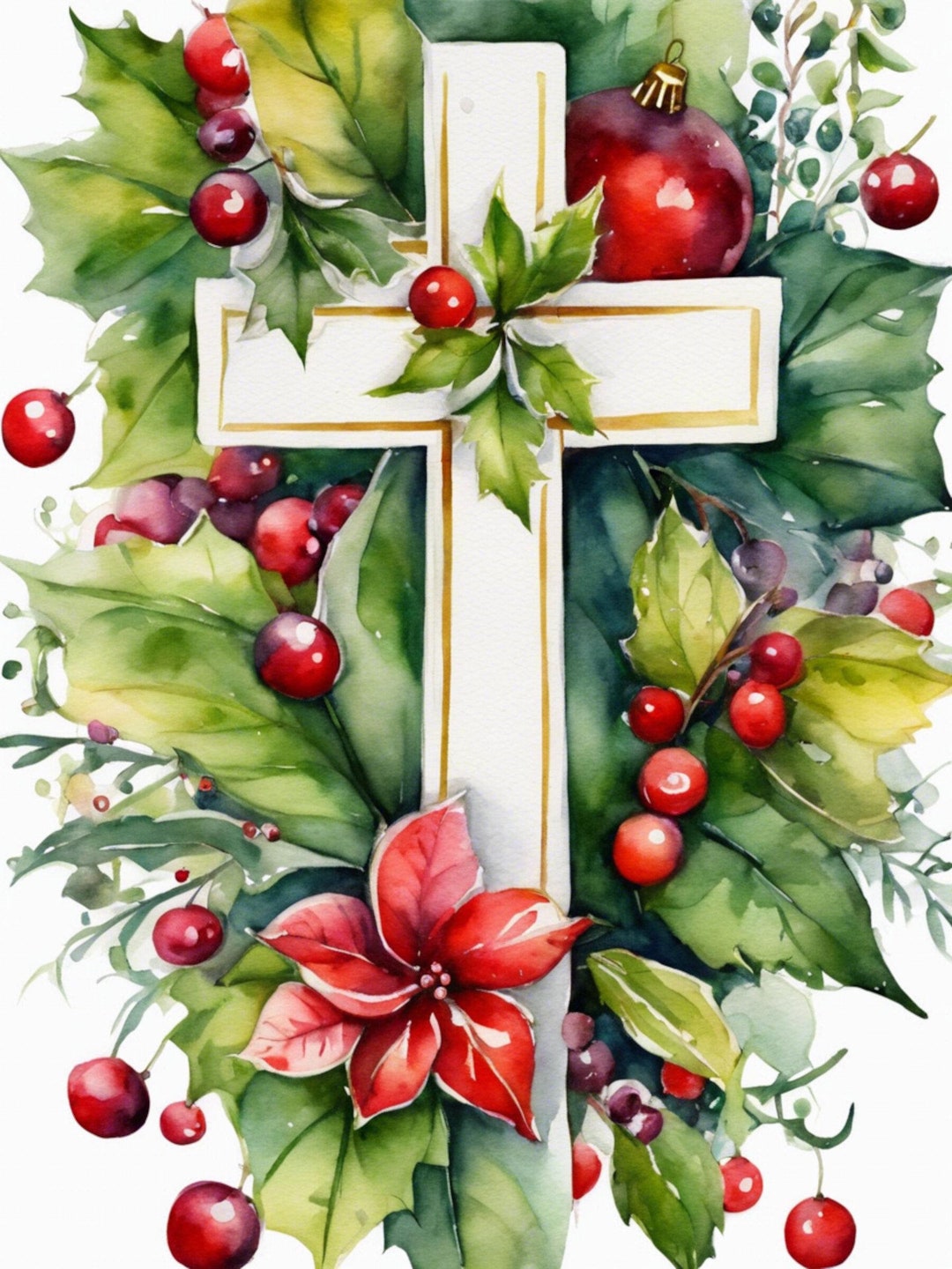 Holly Cross, Christmas Cross, Religious Festival, Cross of Christ ...