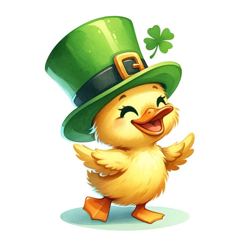 Cute and Whimsical St. Patricks Day Ducks, JPG Clipart Images, Irish ...