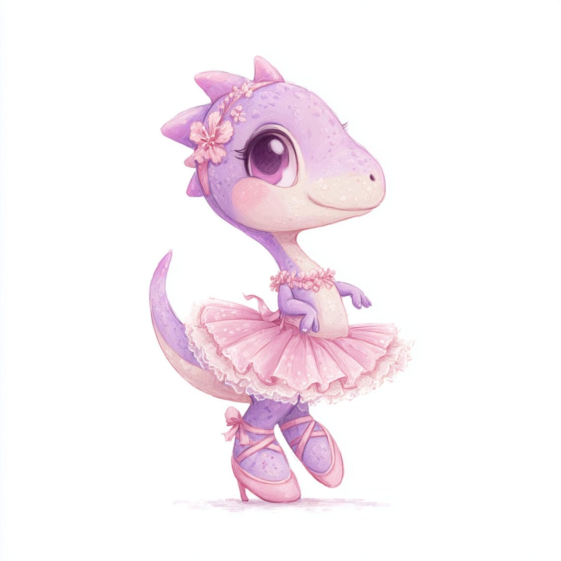 Dino Ballerina, Dinosaur Dance Art, Pink Tutu Dino, Ballet Dinosaur ...