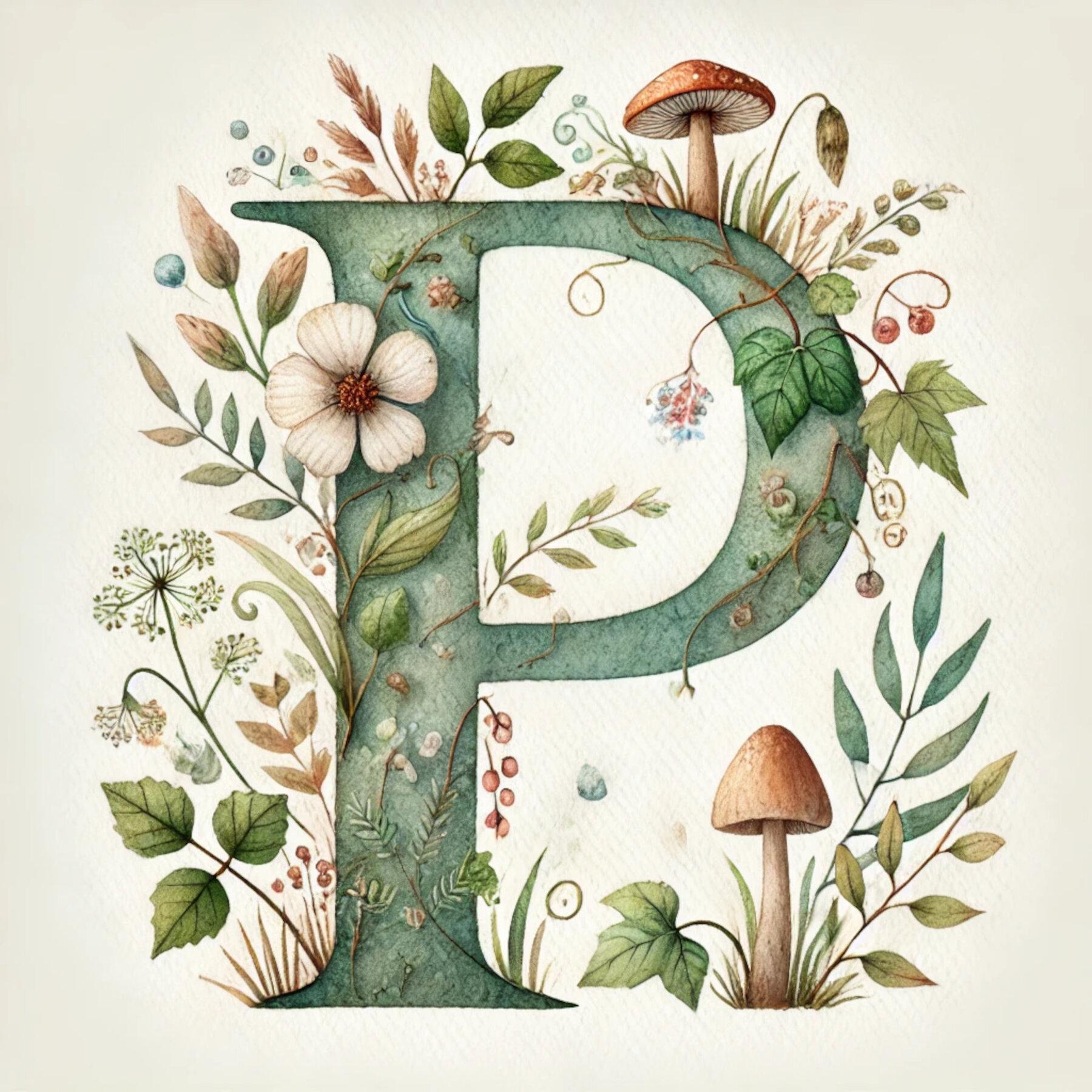 Fleurabet, Botanical Letters, Floral Alphabet, Watercolor Clipart ...