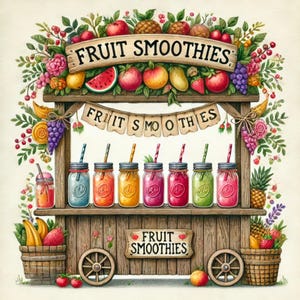 Cider Stand, Farm Drink Clipart, Apple Cider Art, Fresh Juice, Rustic ...