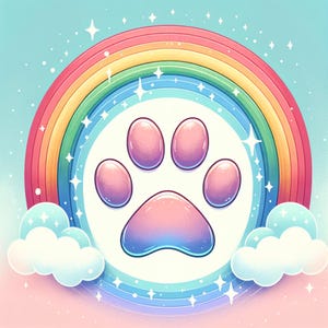 Rainbow Paw Prints 2, Colorful Pet Art, Vibrant Paw Prints, Rainbow ...