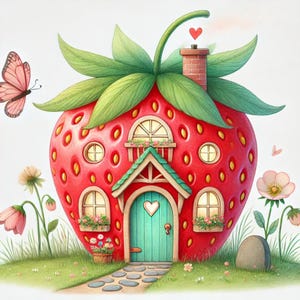 Strawberry Nook, Strawberry House, Fairy Tale Home, Cute Cottage ...