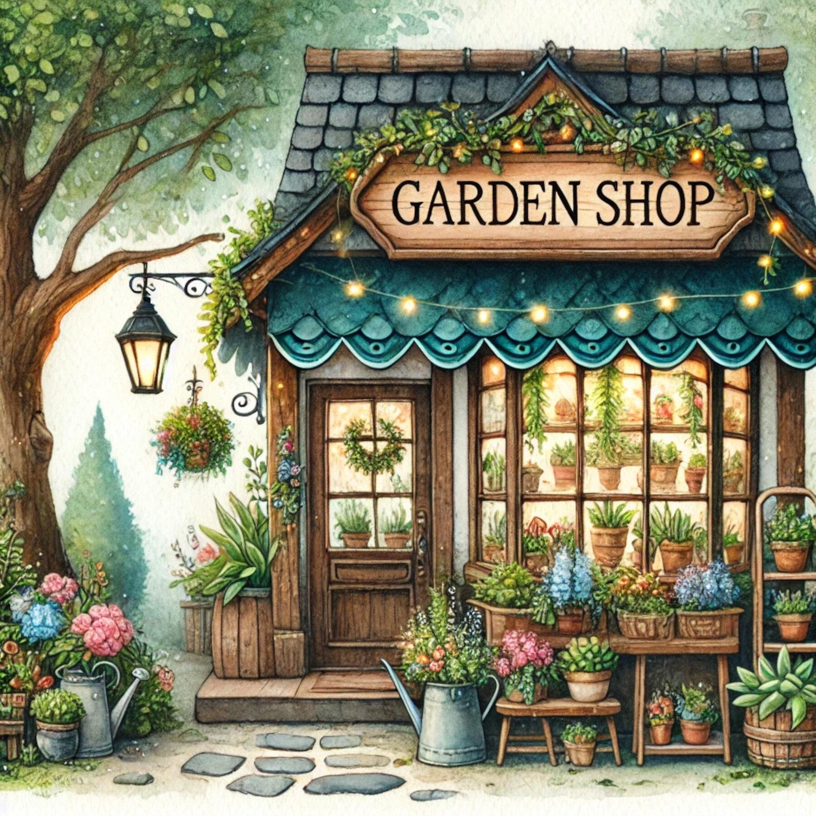 Garden Shop, Plant Store Art, Flower Shop Clip, Nursery Clipart, Plant ...
