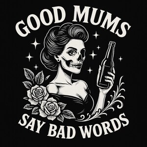 Bad Moms Club, Mom Skull Art, Retro Mom Shirt, Punk Mom Design, Edgy ...