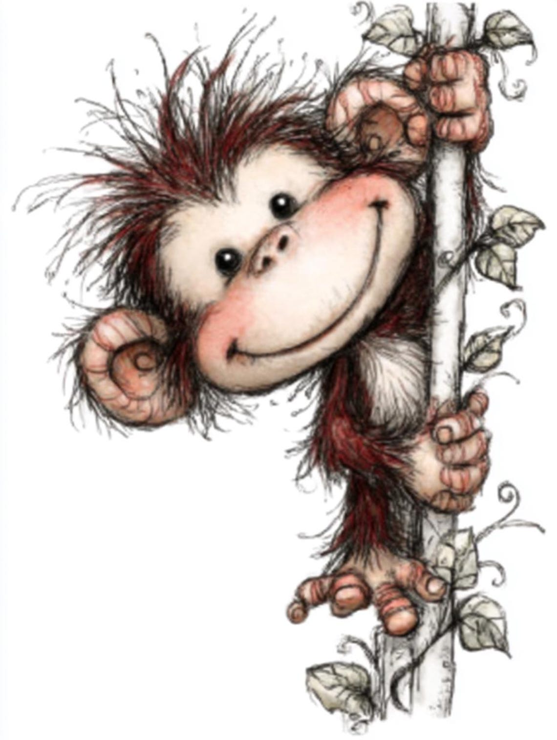 Jungle Giggles – Playful Monkey Illustration With Whimsical Charm - Etsy