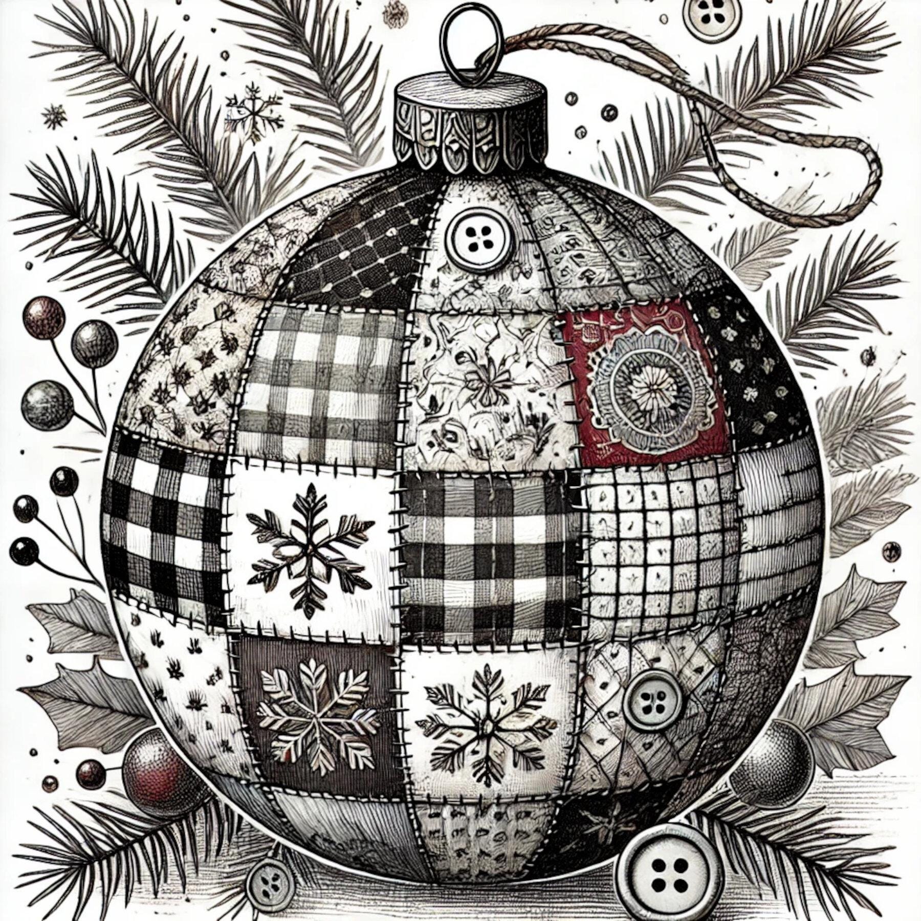 10 Patchwork Bauble Clipart Images, Baubles, Patchwork, Sewing ...