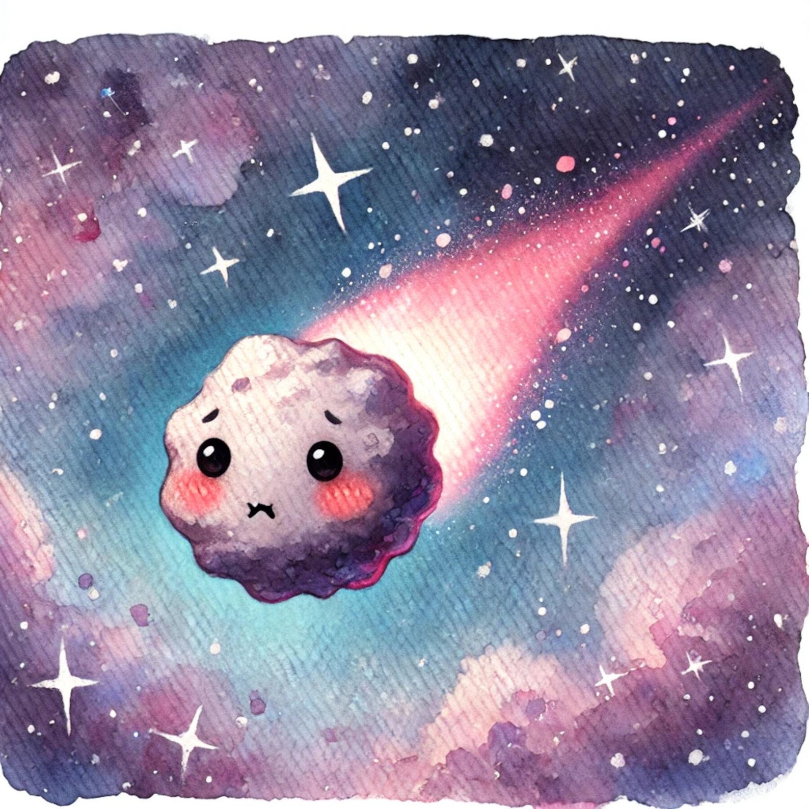 Celestial Melancholy, Celestial Clipart, Moon Artwork, Watercolor Stars ...