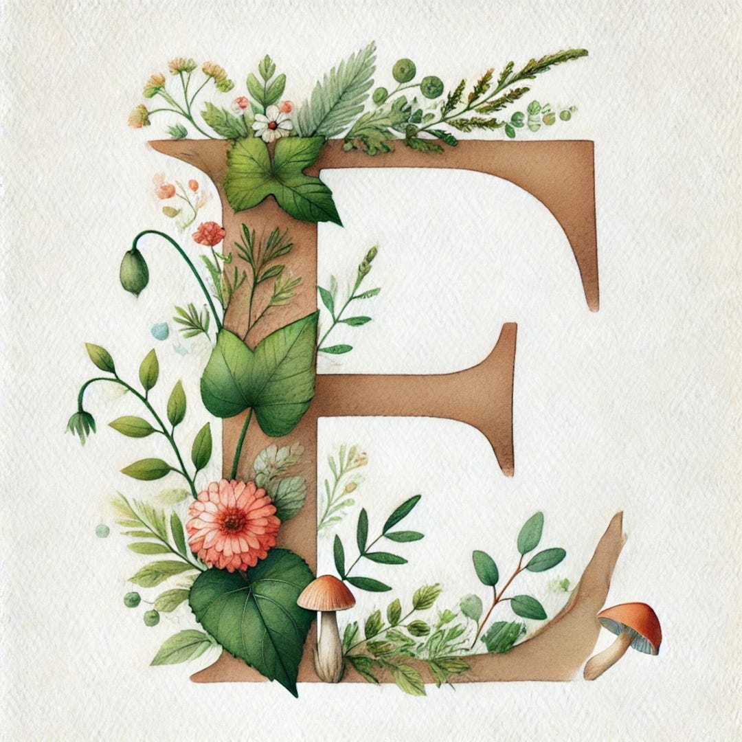 Fleurabet, Botanical Letters, Floral Alphabet, Watercolor Clipart ...