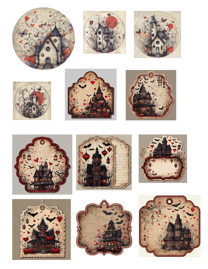 The Creepy Mansion Journal Kit, Over 40 PNG Images, Scrapbooking ...