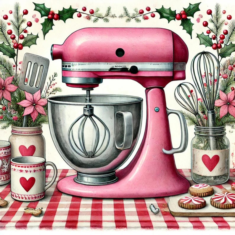 Festive Baking, Christmas Mixer, Pink Stand Mixer, Holiday Baking ...
