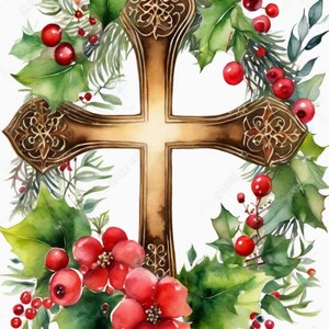 Holly Cross, Christmas Cross, Religious Festival, Cross of Christ ...