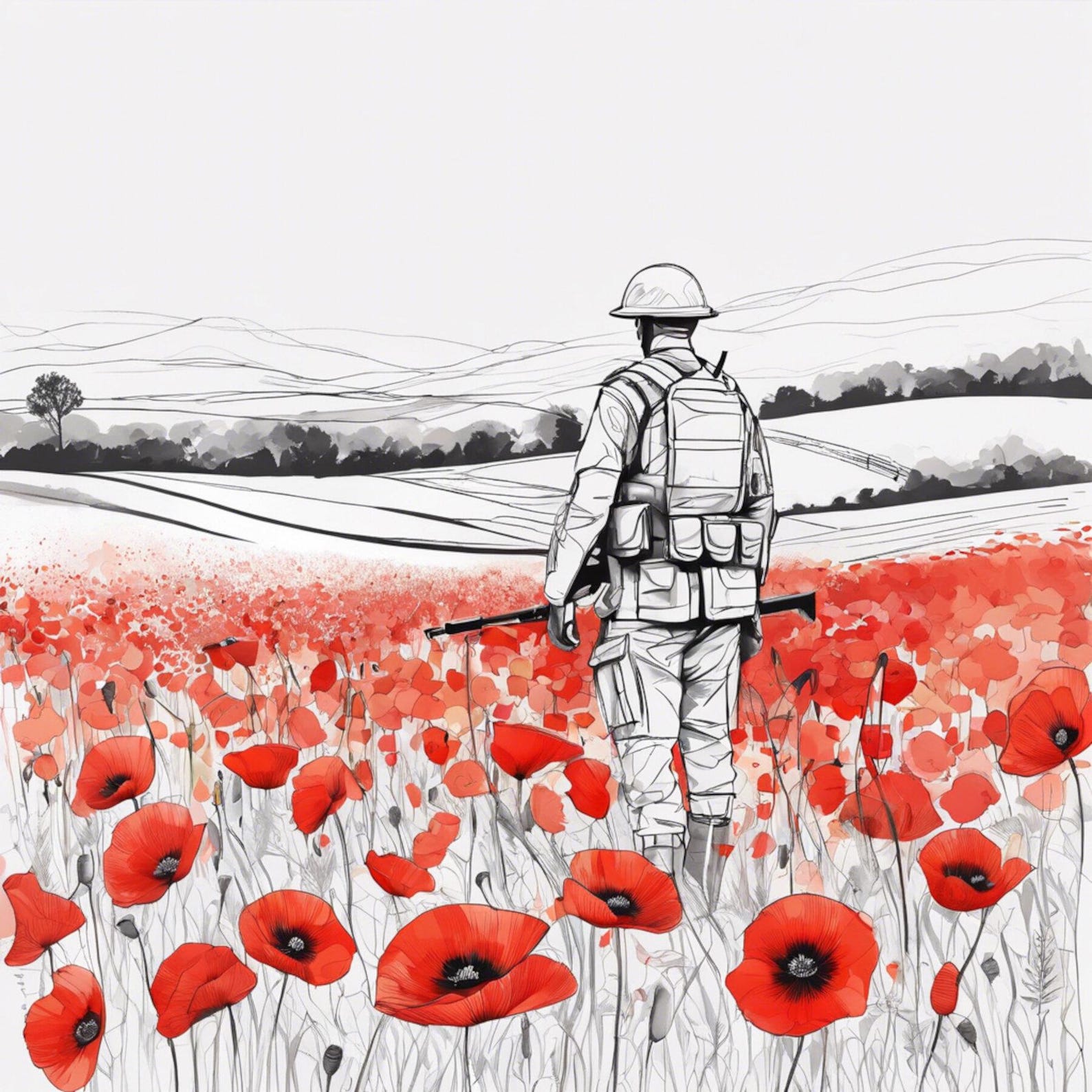 15 Remembrance Day Clipart JPG Files, Field of Poppies, WW1, WW2, We ...