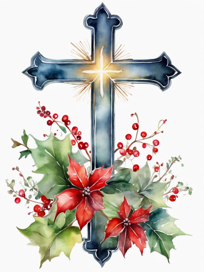 Holly Cross, Christmas Cross, Religious Festival, Cross of Christ ...