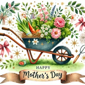 Gardening Mum, Mothers Day, Cute Clipart, Whimsical Images, Mother ...