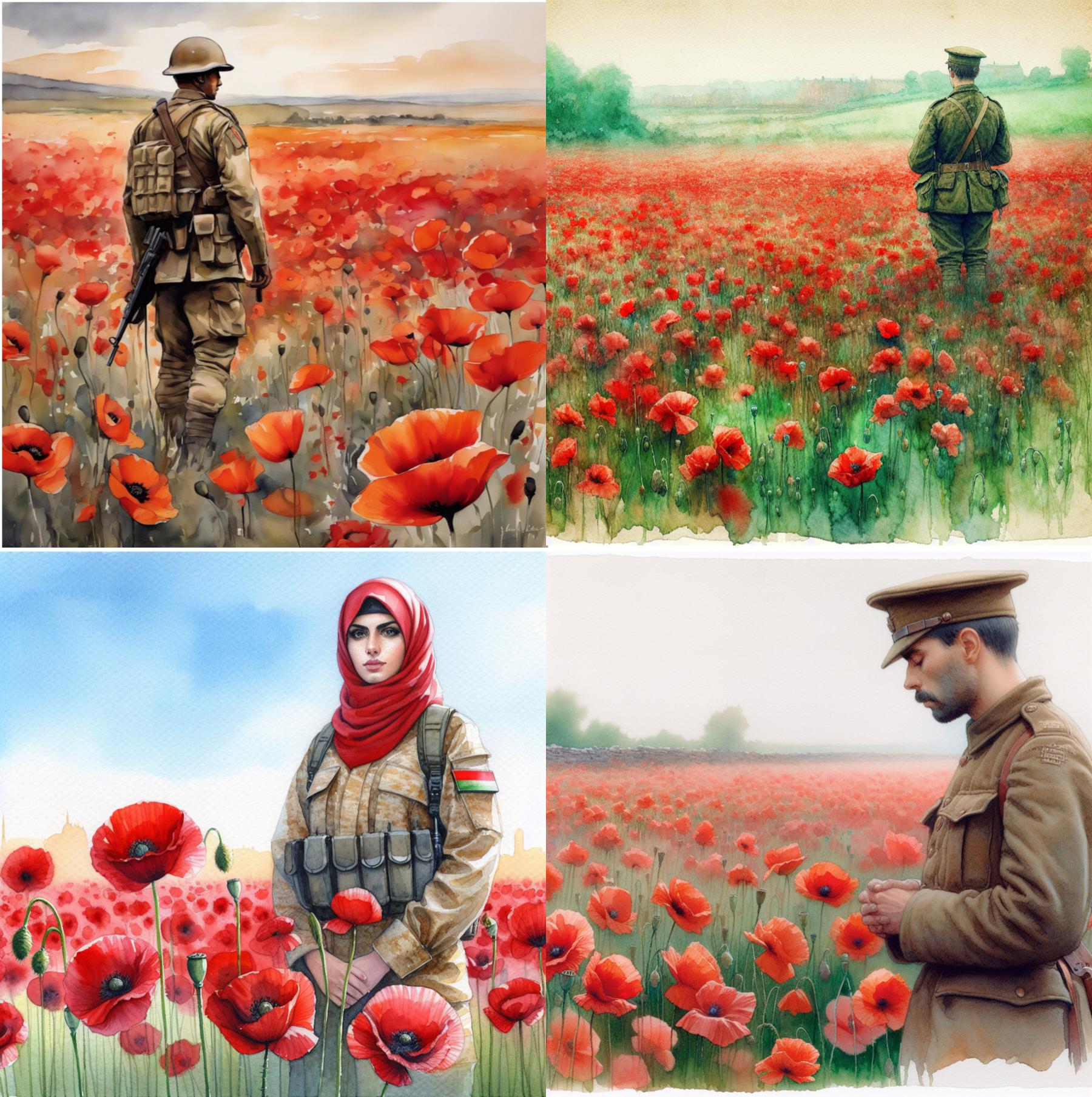 15 Remembrance Day Clipart JPG Files, Field of Poppies, WW1, WW2, We ...