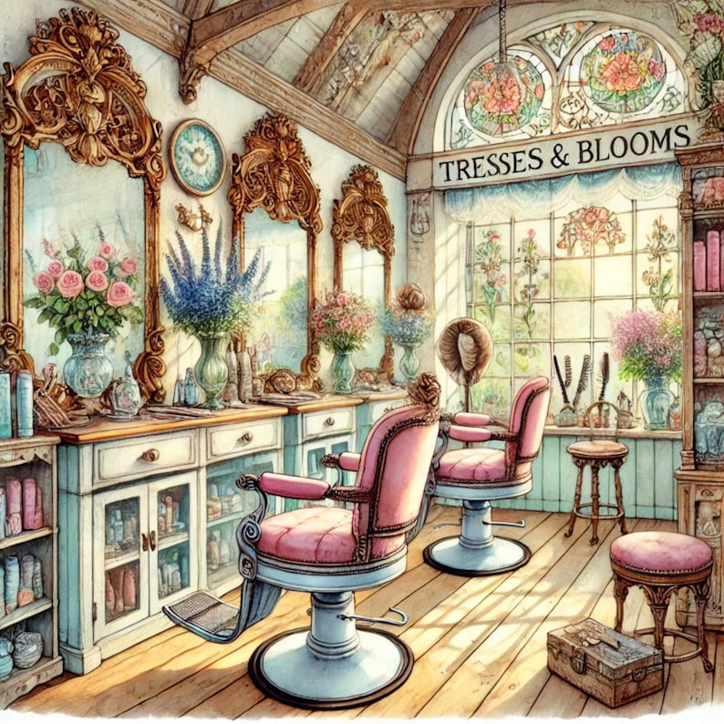 The Village Hairdresser, Hair Salon, Vintage Decor, Cozy Interior, Hair ...