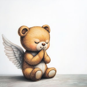 Whispers of Heaven, Angel Teddy, Cute Bear Art, Praying Bear, Baby ...