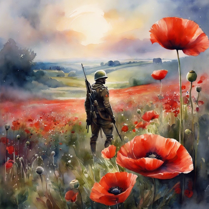 15 Remembrance Day Clipart JPG Files, Field of Poppies, WW1, WW2, We ...