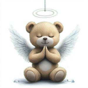 Whispers of Heaven, Angel Teddy, Cute Bear Art, Praying Bear, Baby ...