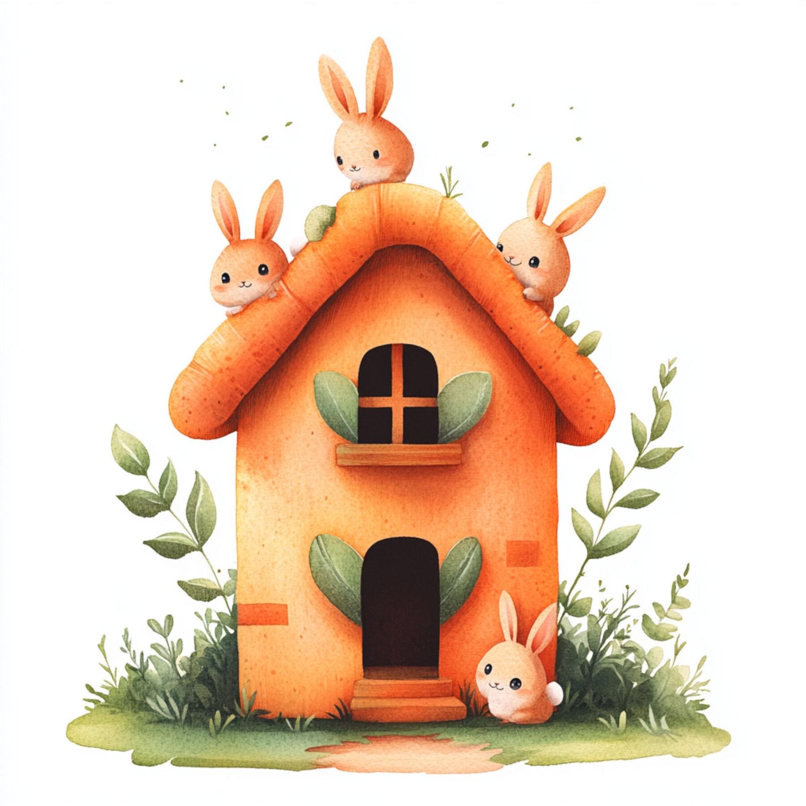 The Carrot House, Bunny House, Rabbit Cottage, Carrot House, Woodland ...