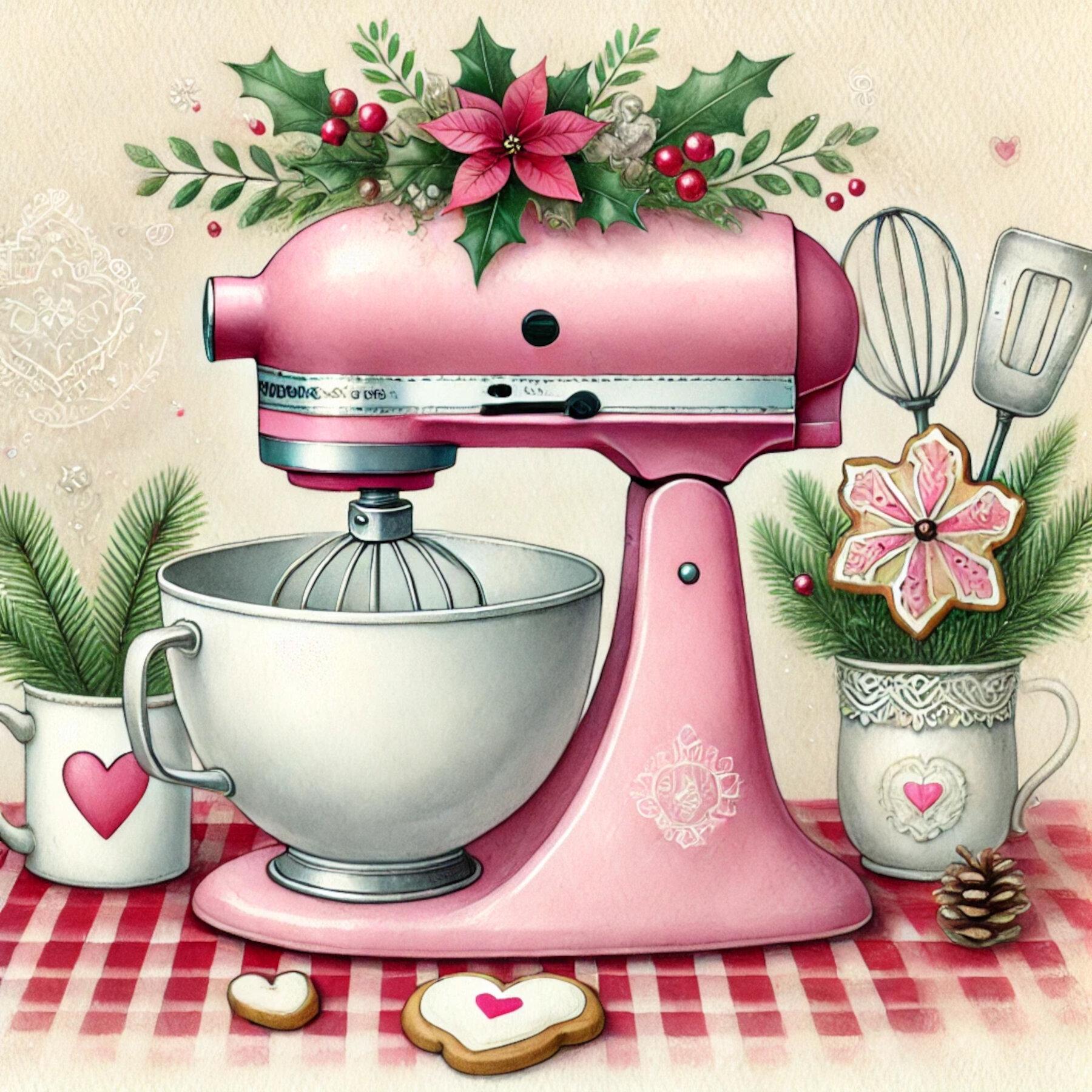 Festive Baking, Christmas Mixer, Pink Stand Mixer, Holiday Baking ...