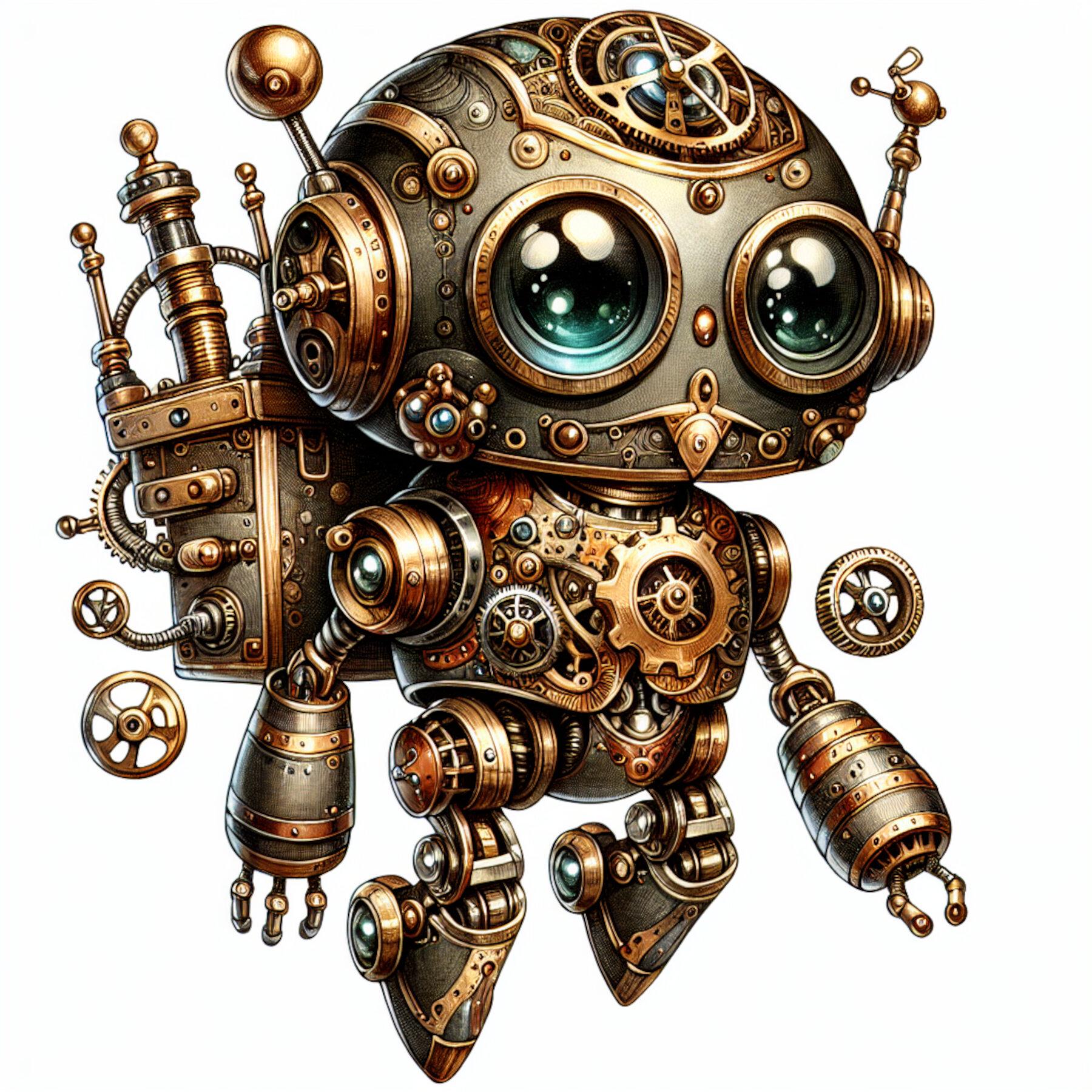 Steampunk Robot, Gear Art, Vintage Mech, Retro Automaton, Clockwork ...