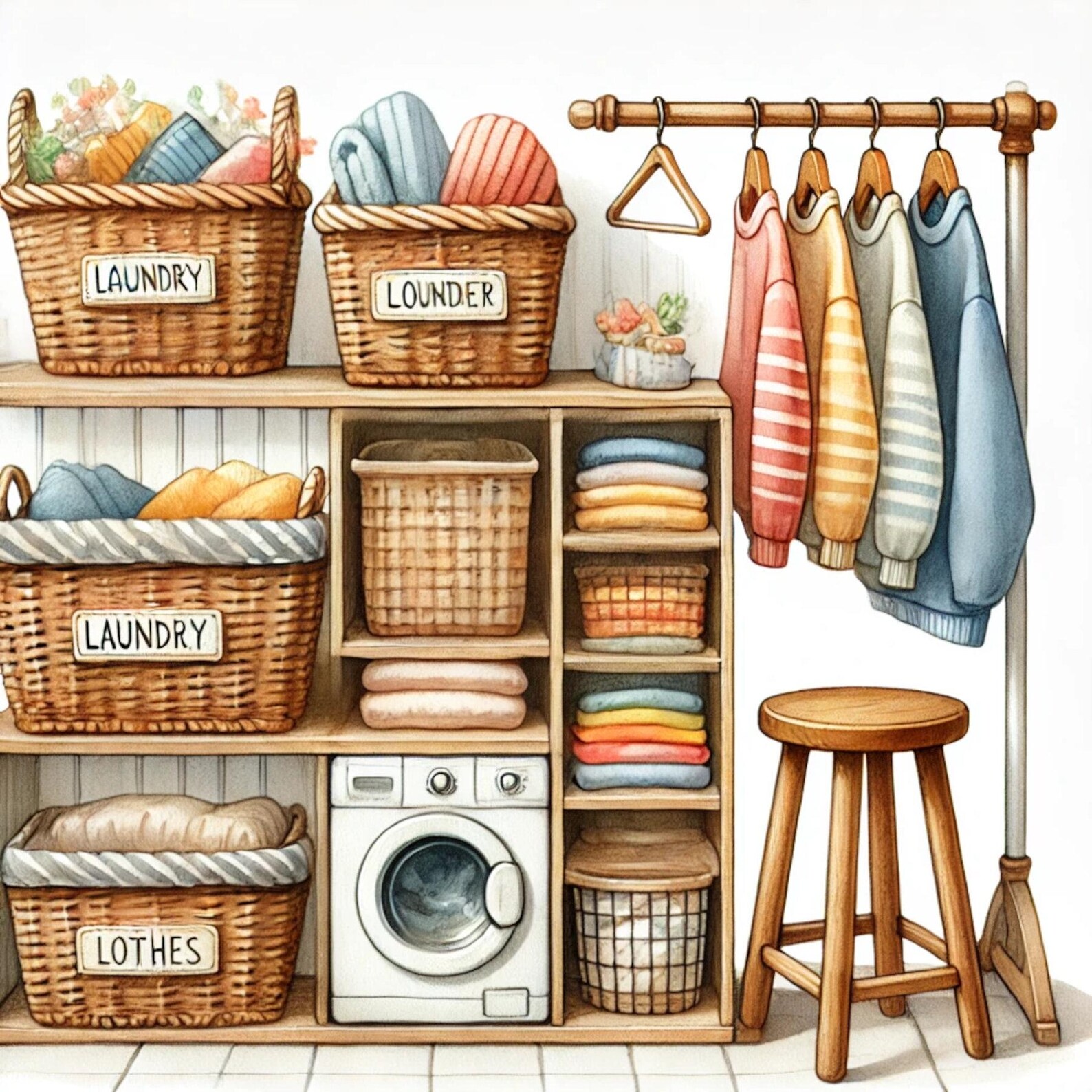 Cosy Cottage Laundry, Scenes From the Laundry Room, Washing, Drying ...