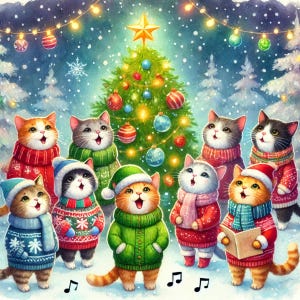 10 Cute Cats Choir Images, Cats Choir JPG, Cute Cats, Whimsical Cats ...