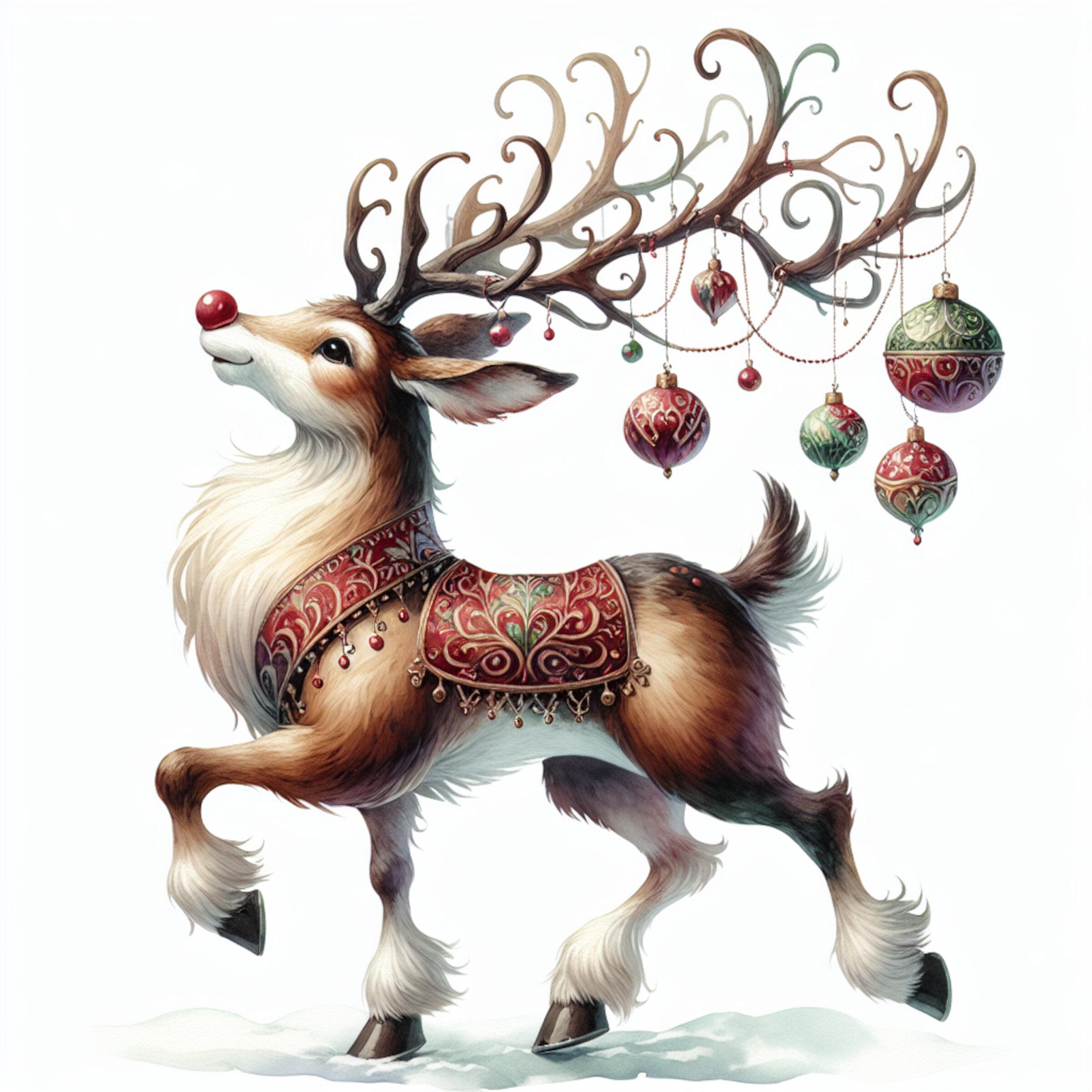 Prancing Reindeer Images, Reindeer Games, Comical Reindeer, Whimsical ...
