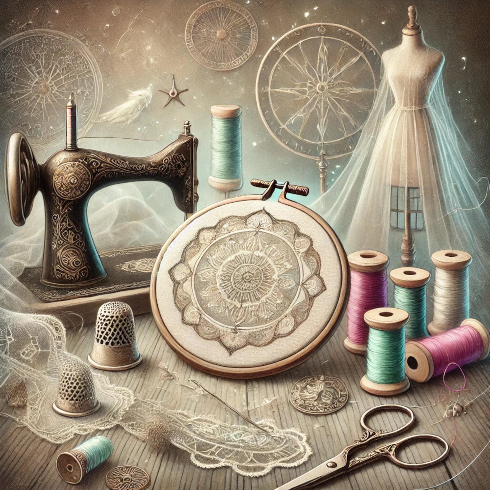 10 Vintage Sewing Clipart, Sewing Clipart, Vintage Aesthetics, Vintage ...