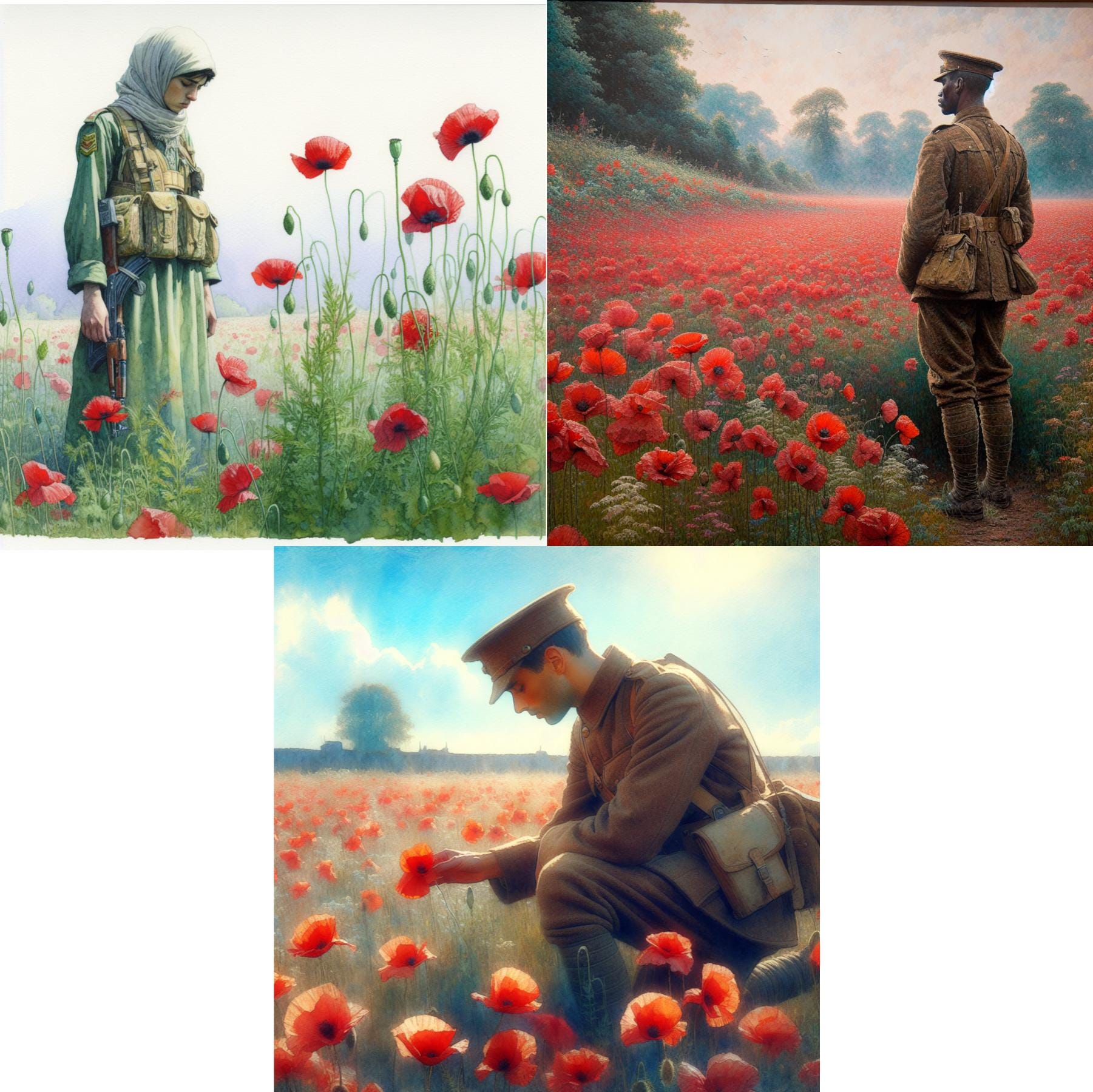 15 Remembrance Day Clipart JPG Files, Field of Poppies, WW1, WW2, We ...