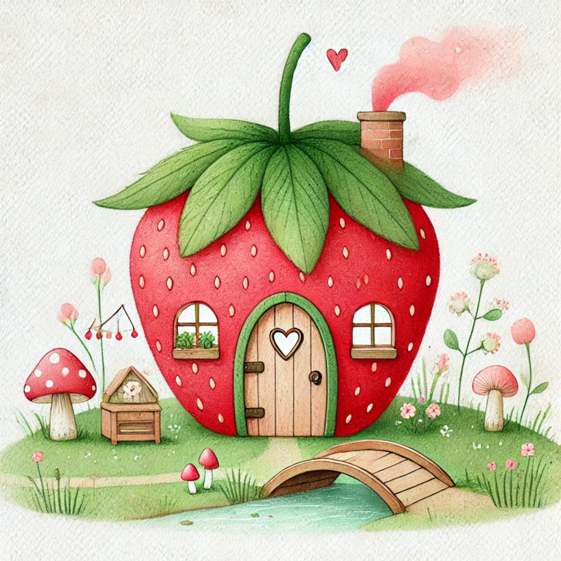 Strawberry Nook, Strawberry House, Fairy Tale Home, Cute Cottage ...