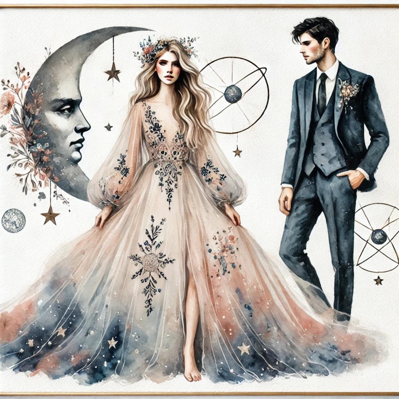 Celestial Wedding, Cosmic Vows, Starry Night Wed, Moonlit Wedding ...