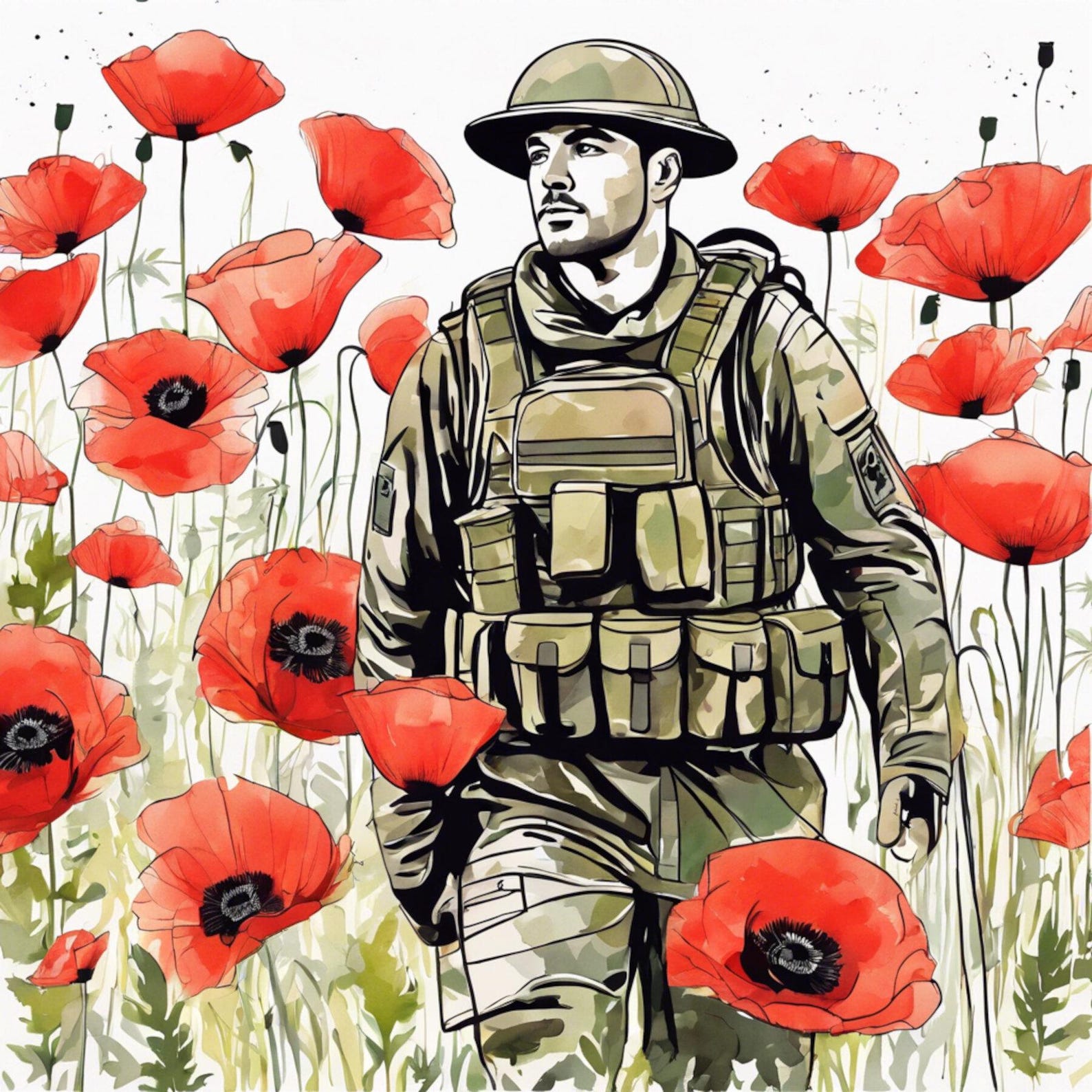 15 Remembrance Day Clipart JPG Files, Field of Poppies, WW1, WW2, We ...