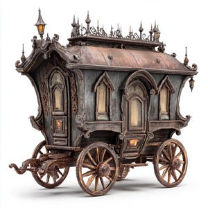 Haunted Wagon, Gothic Carriage, Creepy Circus, Spooky Wagon, Dark ...