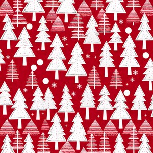 10 Red Christmas Tree Repeat Pattern Clipart, 12x12 Size, Scrapbooking ...