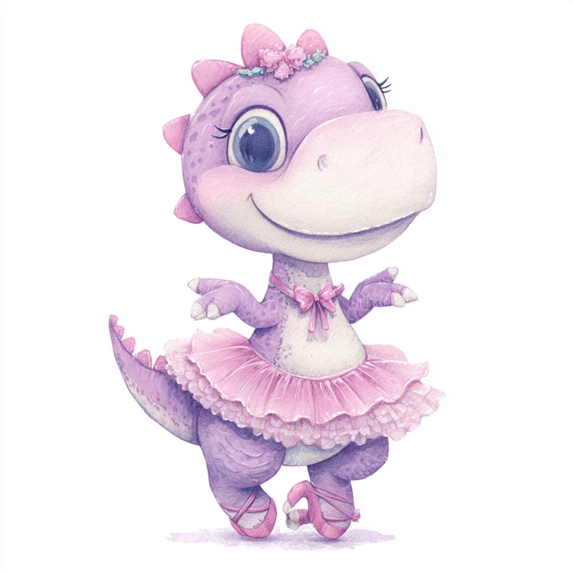 Dino Ballerina, Dinosaur Dance Art, Pink Tutu Dino, Ballet Dinosaur ...