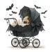 Halloween Baby, Goth Baby Decor, Spooky Pram Art, Halloween Stroller ...