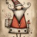 Gothic Santa, Red Coat, Quirky Holiday, Christmas Gift, Long Beard ...