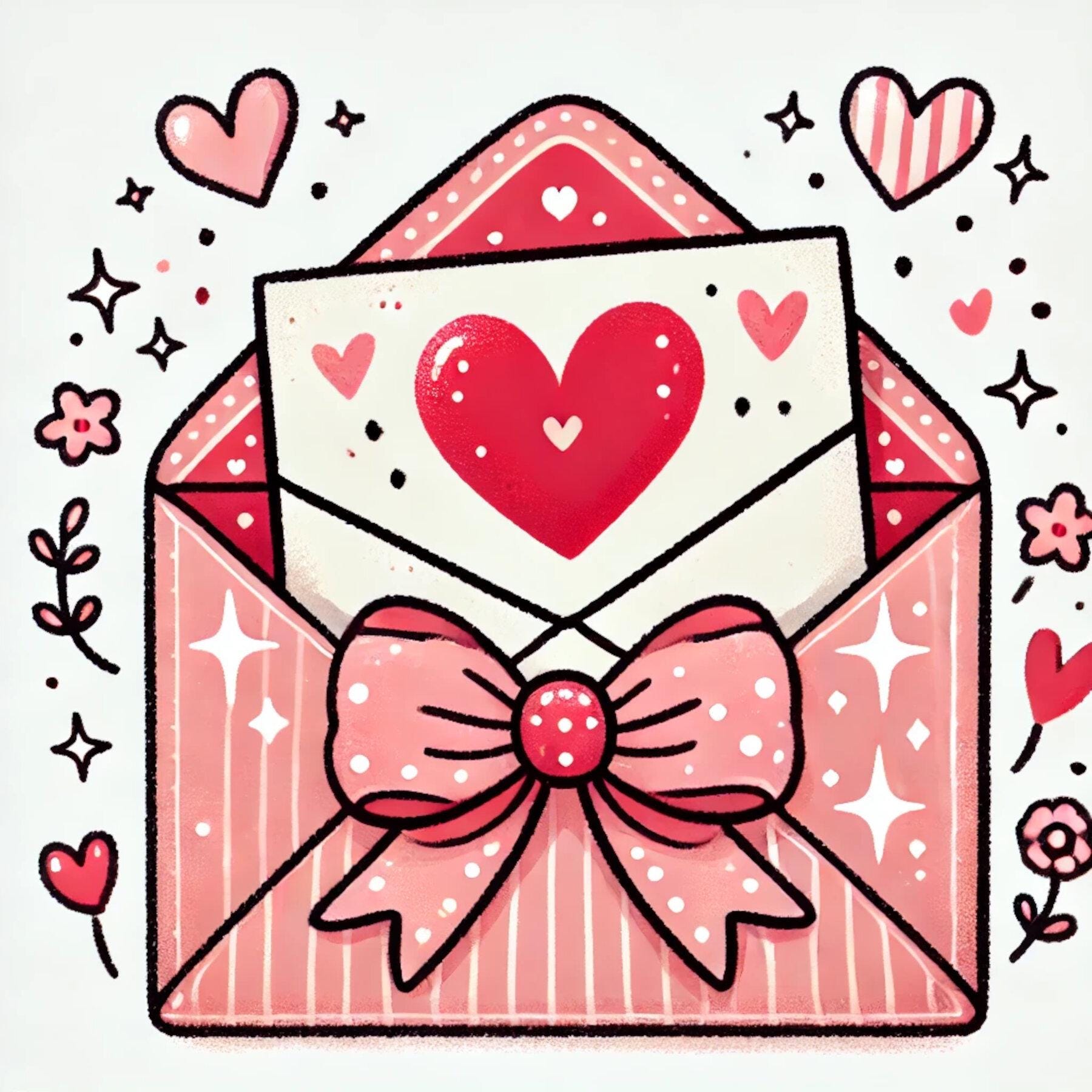 Love Letters, Valentines Day, Romantic Clipart, Valentine Clipart, 14th ...