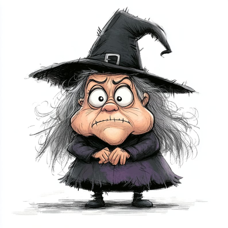 Grumpy Witch, Witch Clipart, Grumpy Witch, Funny Witch, Cartoon Witch ...