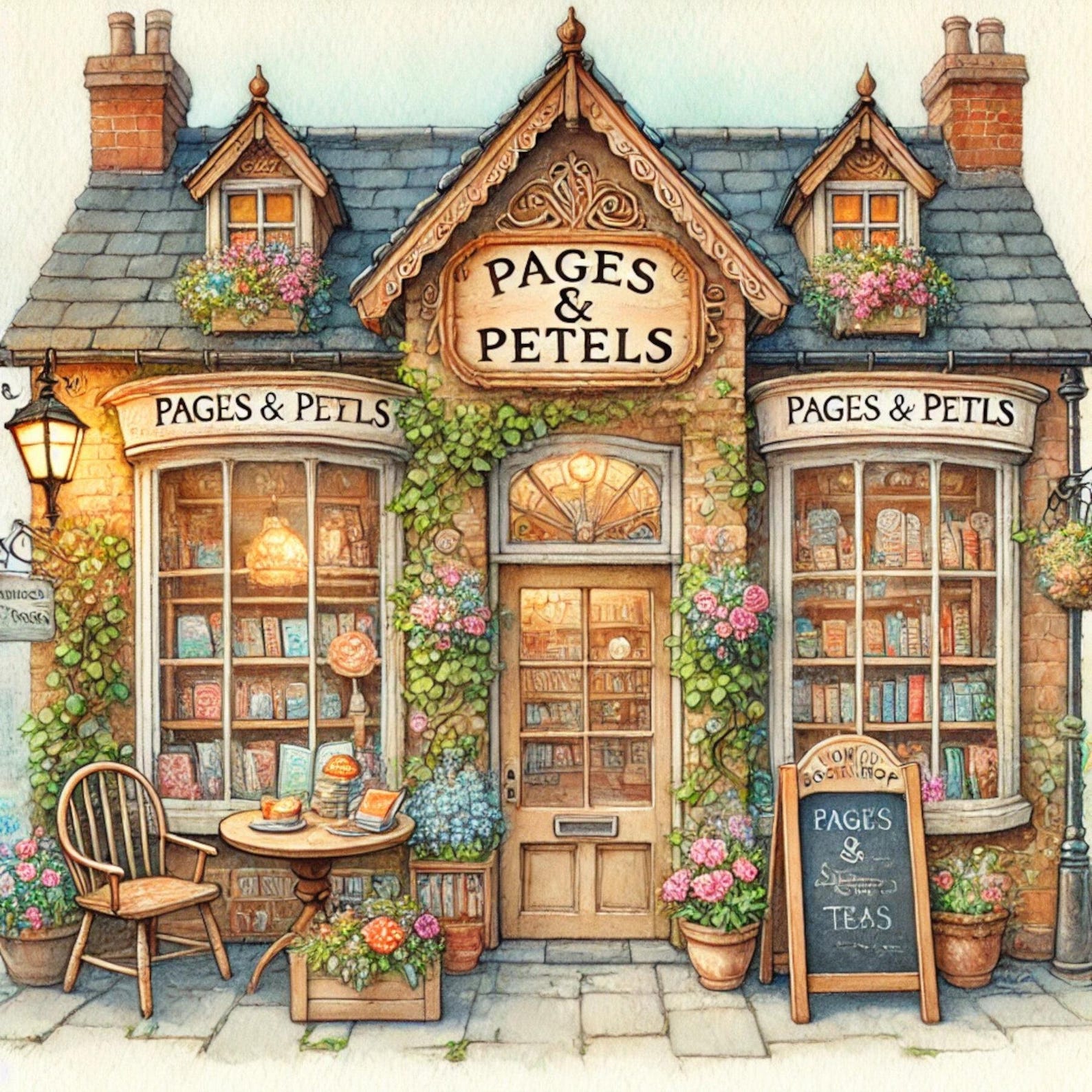 Village Book Shop, Cosy Bookshop, Vintage Decor, Colourful Books ...